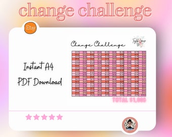 1252.50 Change Savings Challenge Printable - Etsy