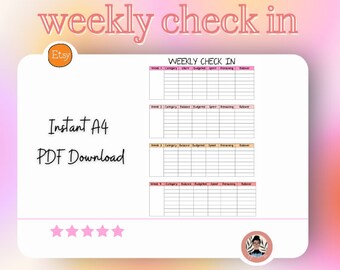 Weekly Check-in Template Printable Sheet Tracker - Etsy