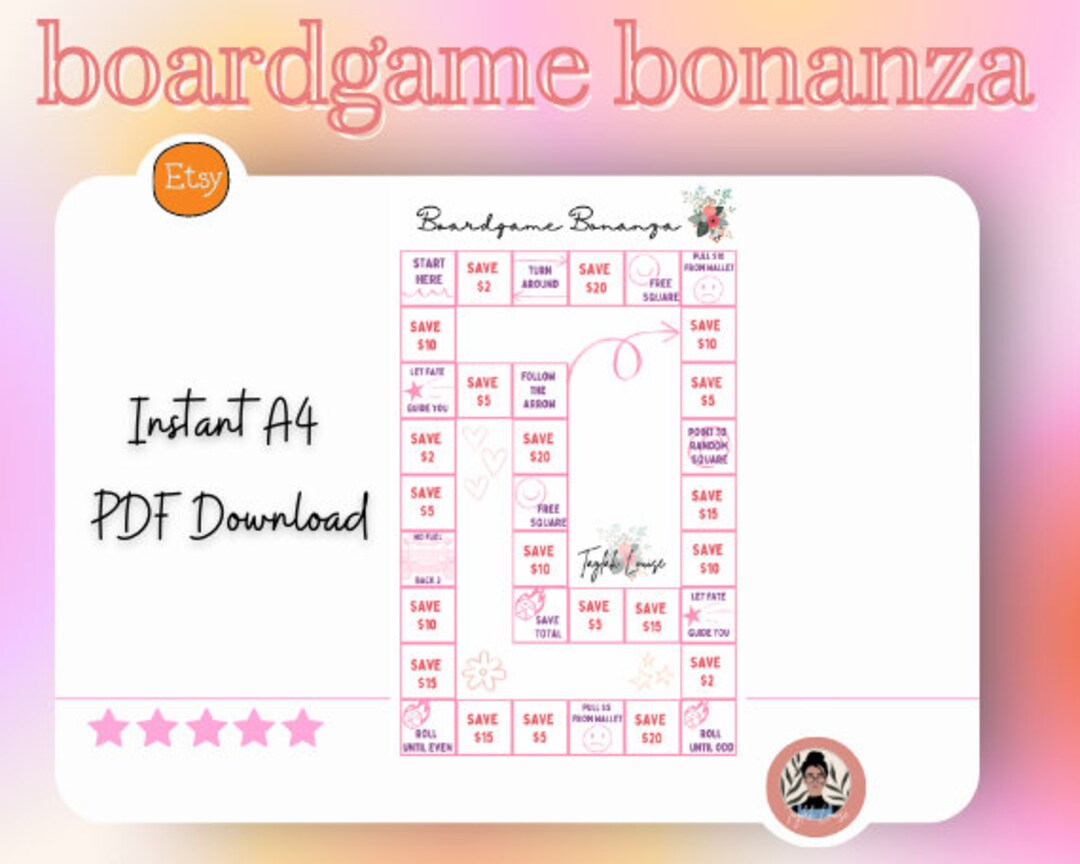 Boardgame Bonanza Savings Challenge - Etsy