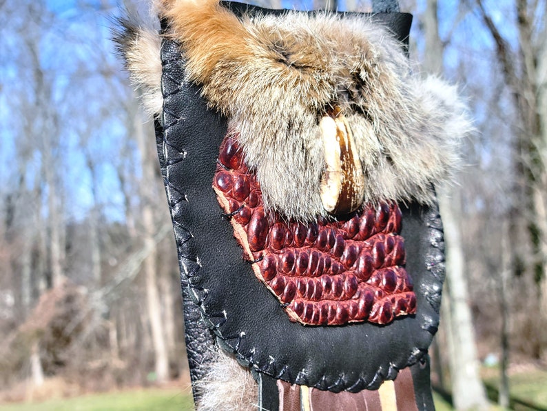 Indigenous Alligator Buffalo Rabbit Medicine Bag Alligator Skin Hide ...