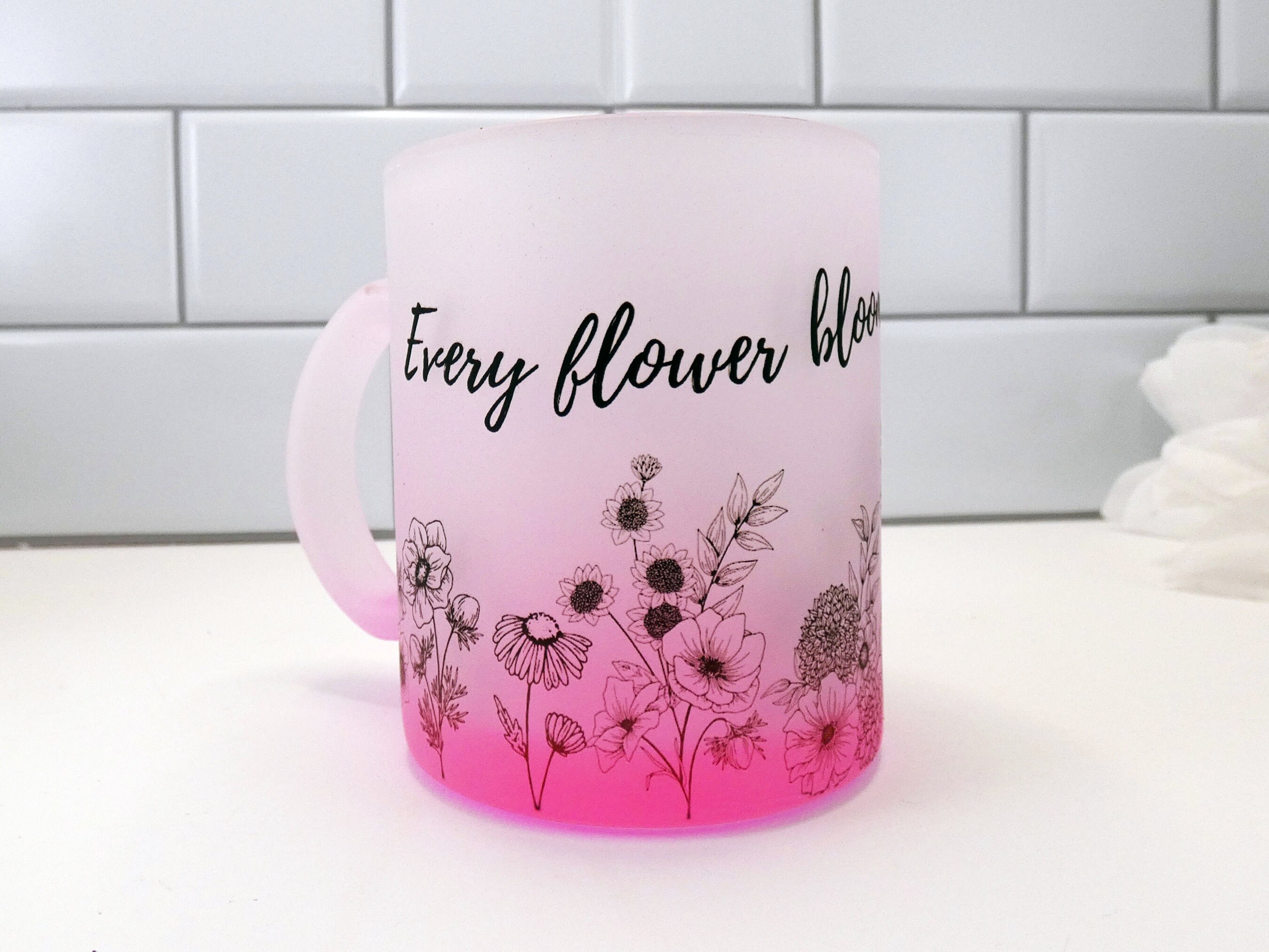 Wildflower MUG, NEON Colors, FROSTED Cups, Reusable Coffee Cup, Every ...