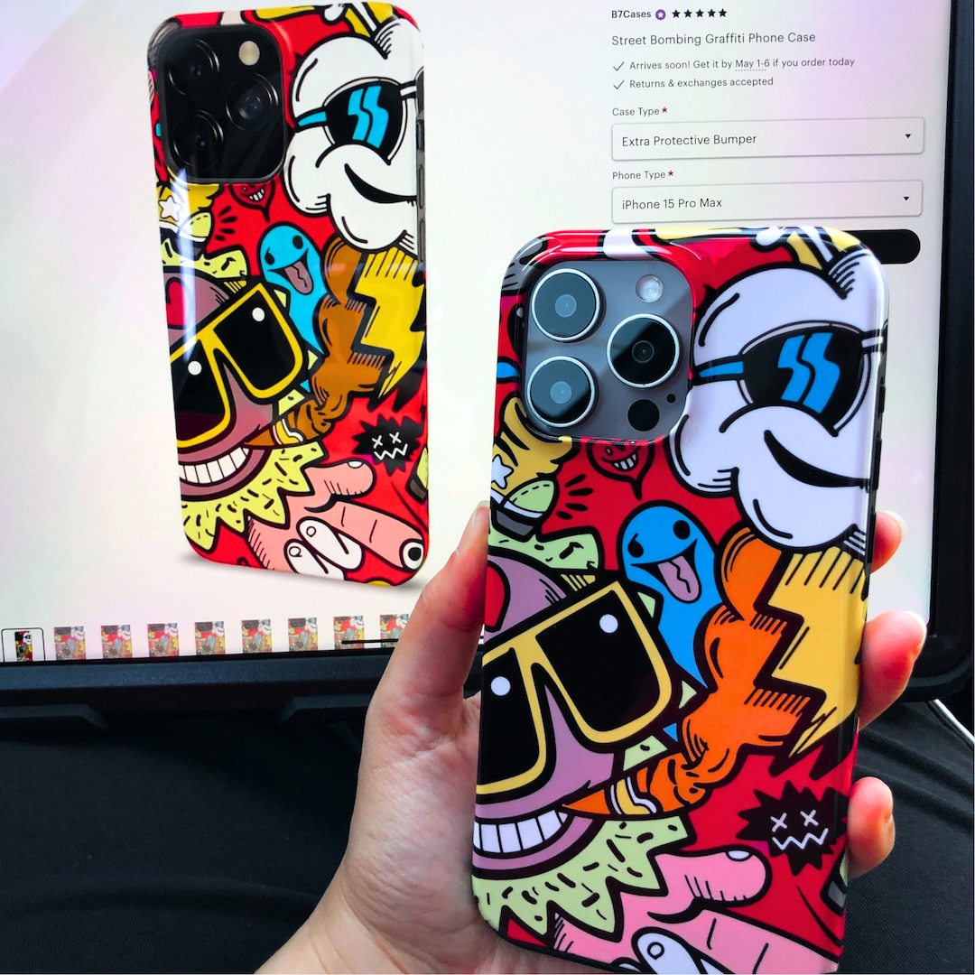 Street Bombing Graffiti Phone Case iPhone 15, 14, 13, 12, 11, X, XR, SE Galaxy S24, S23, S22 ...