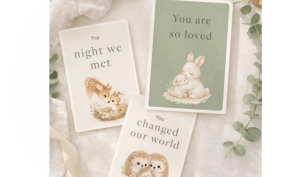 Woodland Baby Keepsake Cards Printable UK, Newborn Memory Cards ...