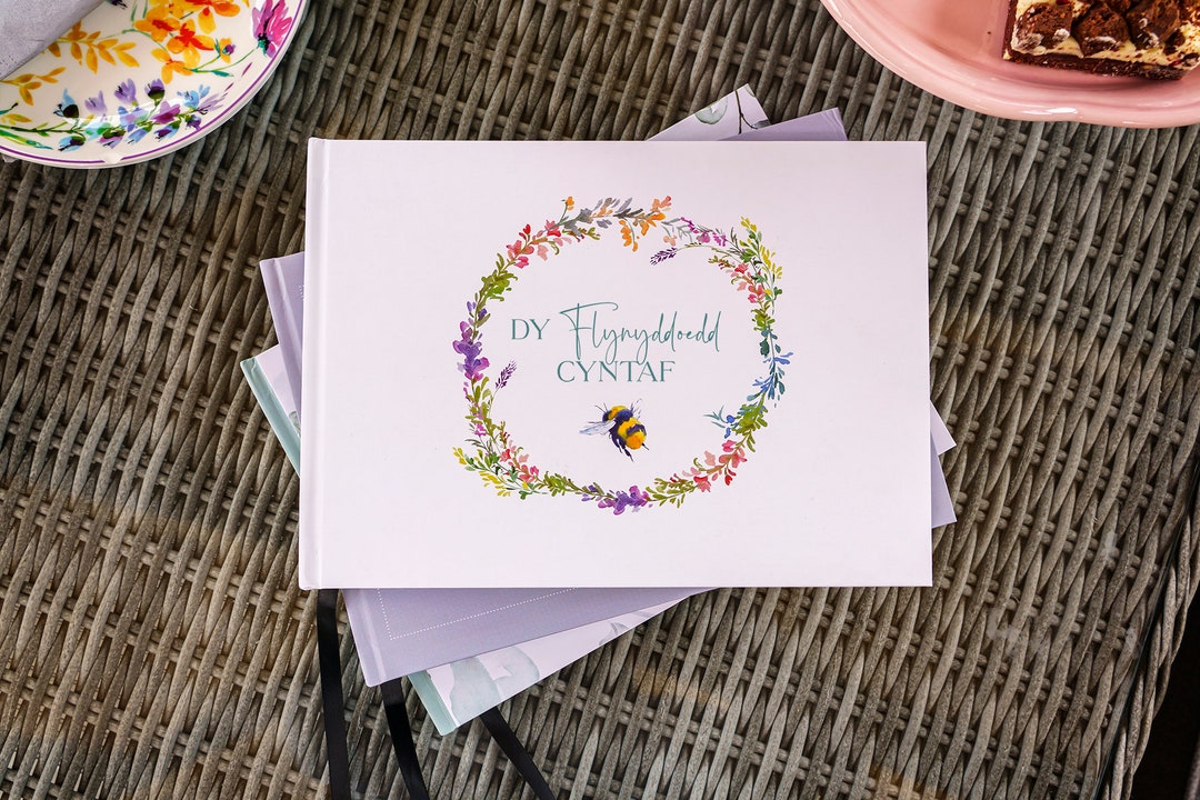 Luxury Welsh Baby Memory Book | Llyfr Cof Babanod| Bee | Baby Book ...