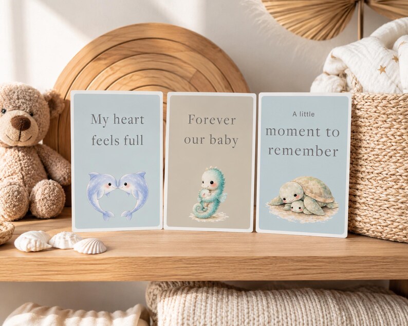 25 Ocean Baby Memory & Keepsake Cards Bundle | Printable Neutral Baby ...