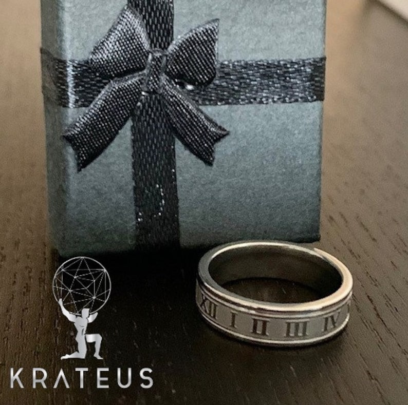 Silver Roman Numerals Ring - Mens Ring - Womens Ring - Unisex ...