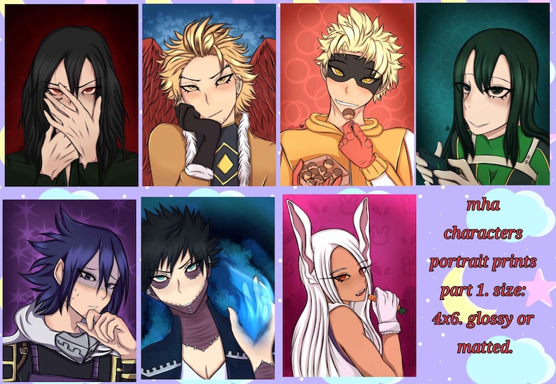 My Hero Academia Portrait Prints. Heros and Villains , Boku No Hero ...