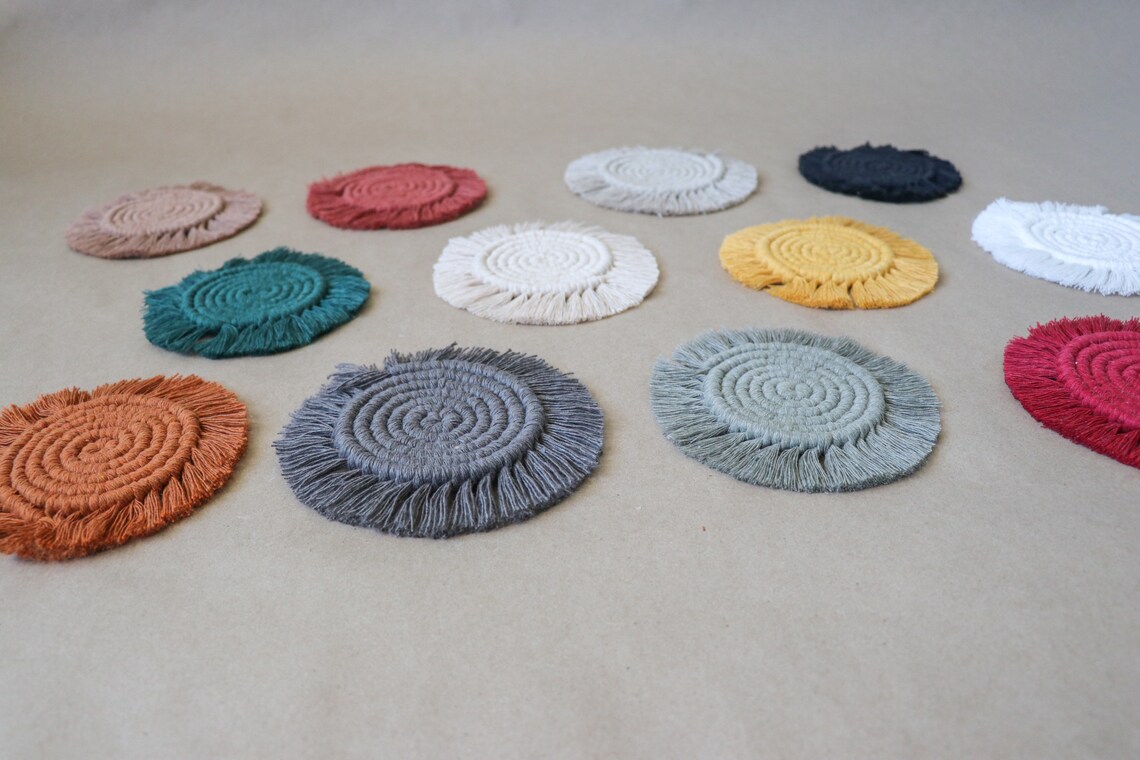 Round Macrame Coasters | Macrame Coasters | Macrame Round Coasters ...
