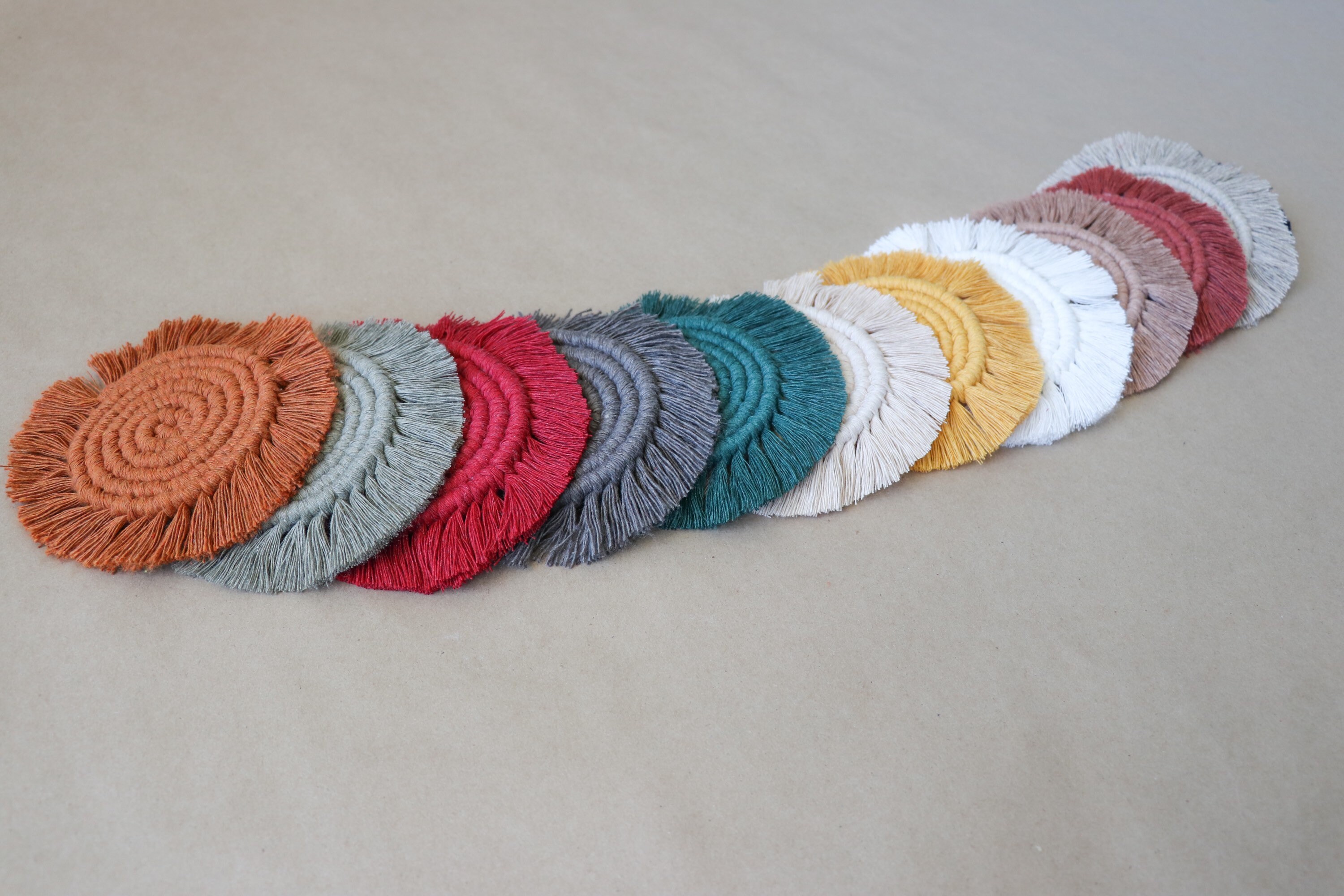 Round Macrame Coasters | Macrame Coasters | Macrame Round Coasters ...