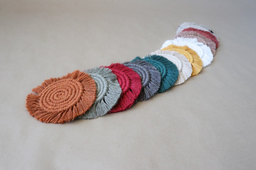 Round Macrame Coasters | Macrame Coasters | Macrame Round Coasters ...