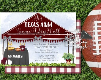 Texas A&m Party Invitation - Etsy