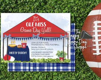 Ole Miss Tailgate Invitation - Etsy