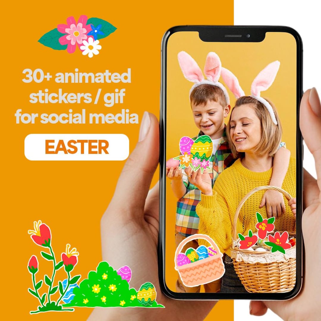 30+ Easter Animated Sticker/gif for Social Media - Etsy