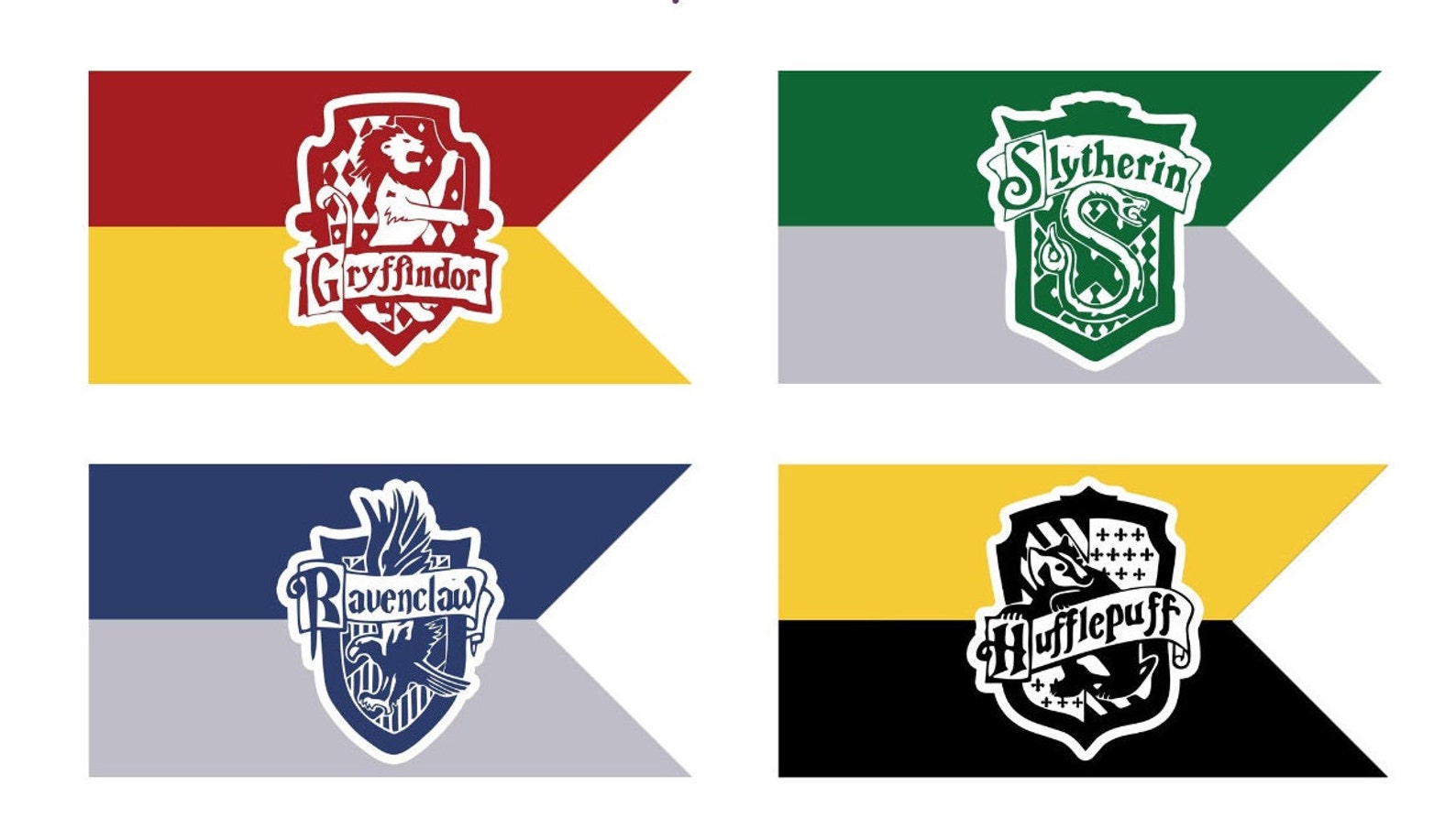 Printable Hogwar House Party Flags Logo School of Witchcraft and ...