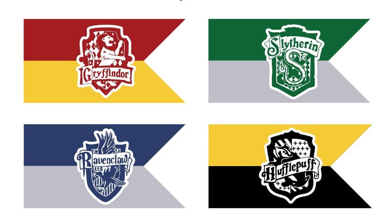 Printable Hogwar House Party Flags Logo School of Witchcraft and ...