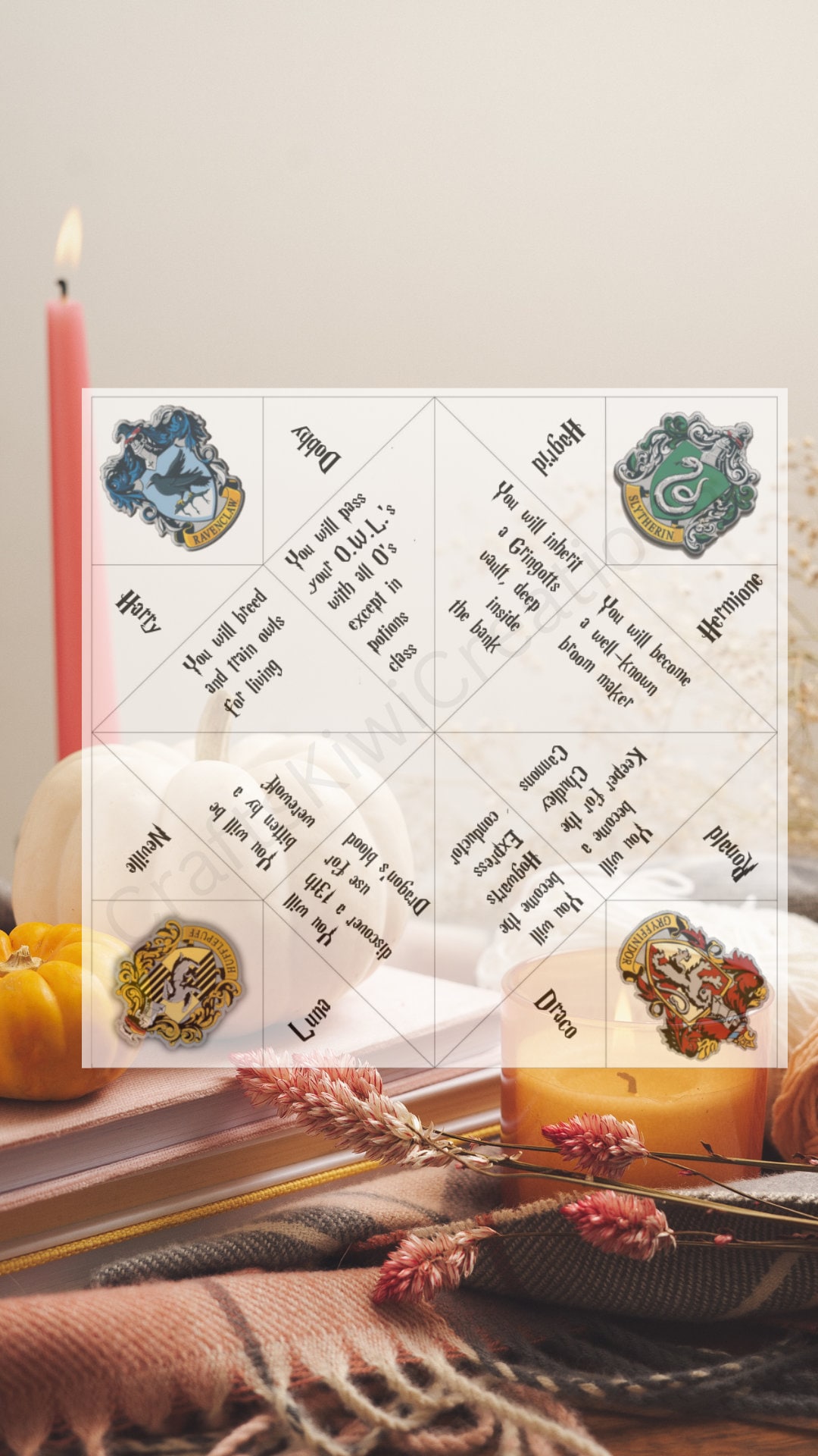 Wizarding World DIY Fortune Teller Harry P Cootie Catcher Magical Game ...