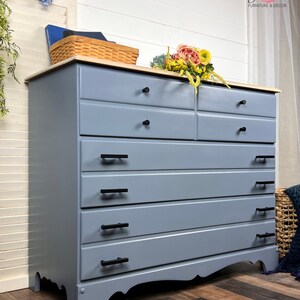 Modern Slate Blue Dresser, Changing Table, Childrens Furniture, Bedroom ...