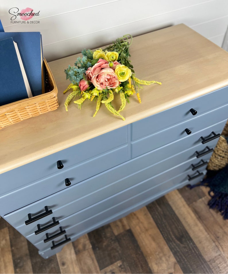 Modern Slate Blue Dresser, Changing Table, Childrens Furniture, Bedroom ...