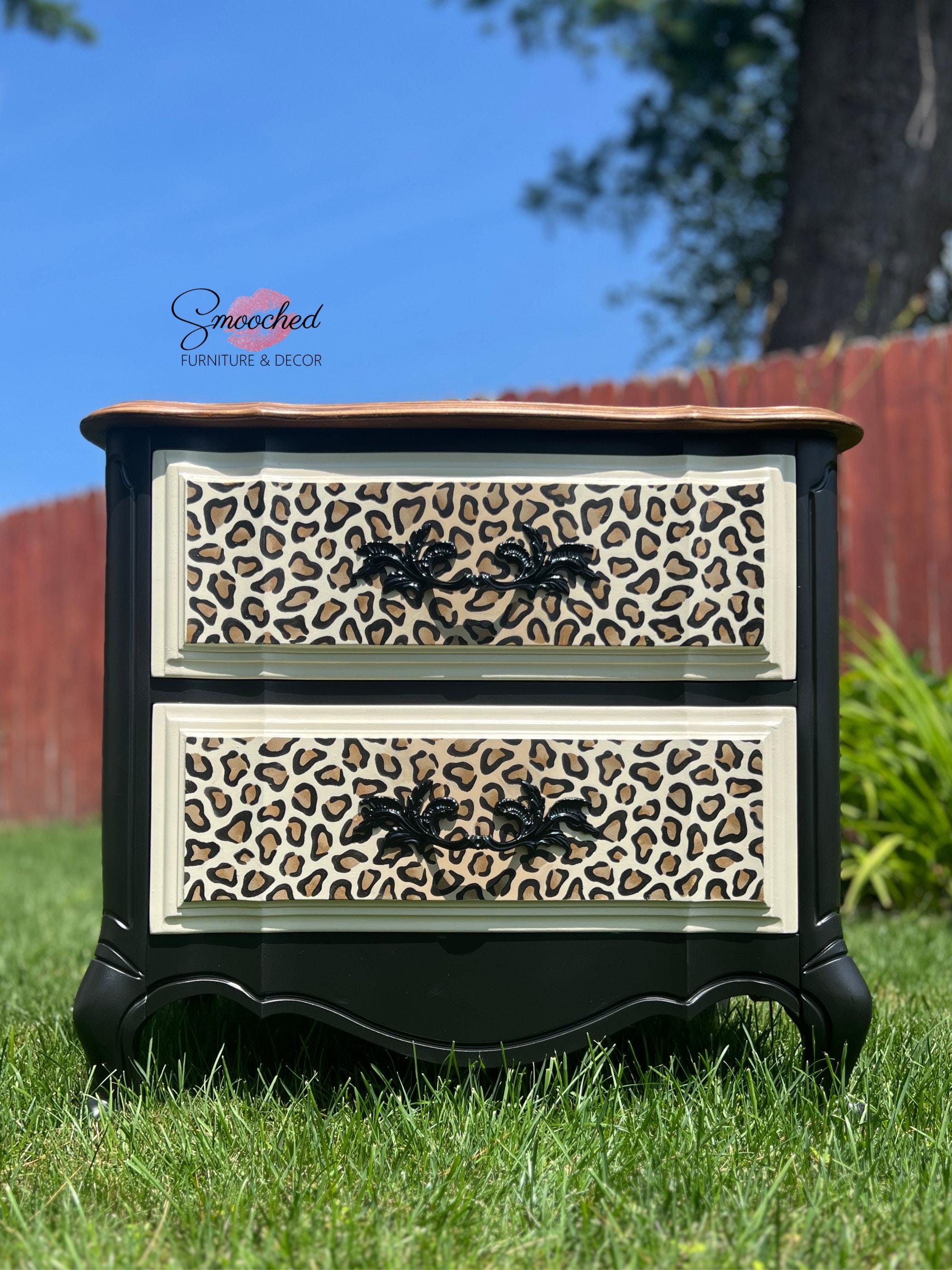 French Provincial Leopard Print Nightstand: Refinished Accent Table - Etsy