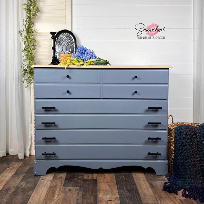 Modern Slate Blue Dresser, Changing Table, Childrens Furniture, Bedroom ...