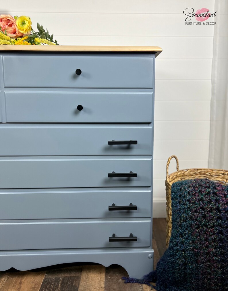 Modern Slate Blue Dresser, Changing Table, Childrens Furniture, Bedroom ...