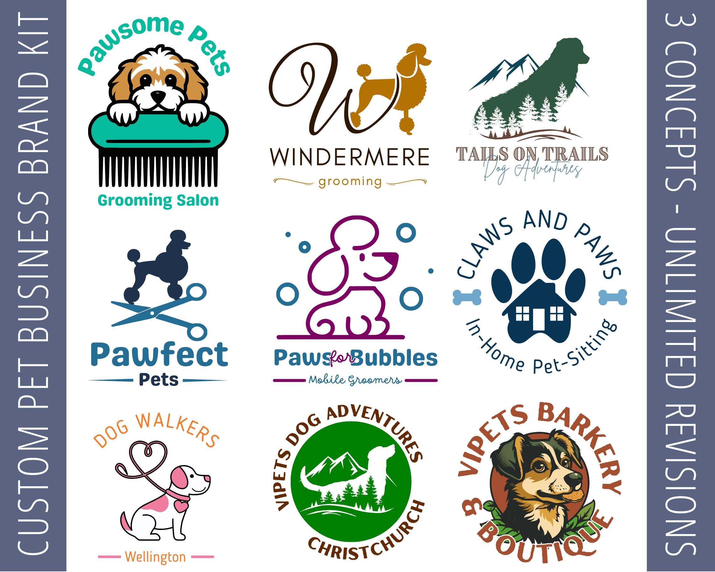 Personalised Pet Business Logo Template — Dog Walker, Pet Groomer, Pet ...