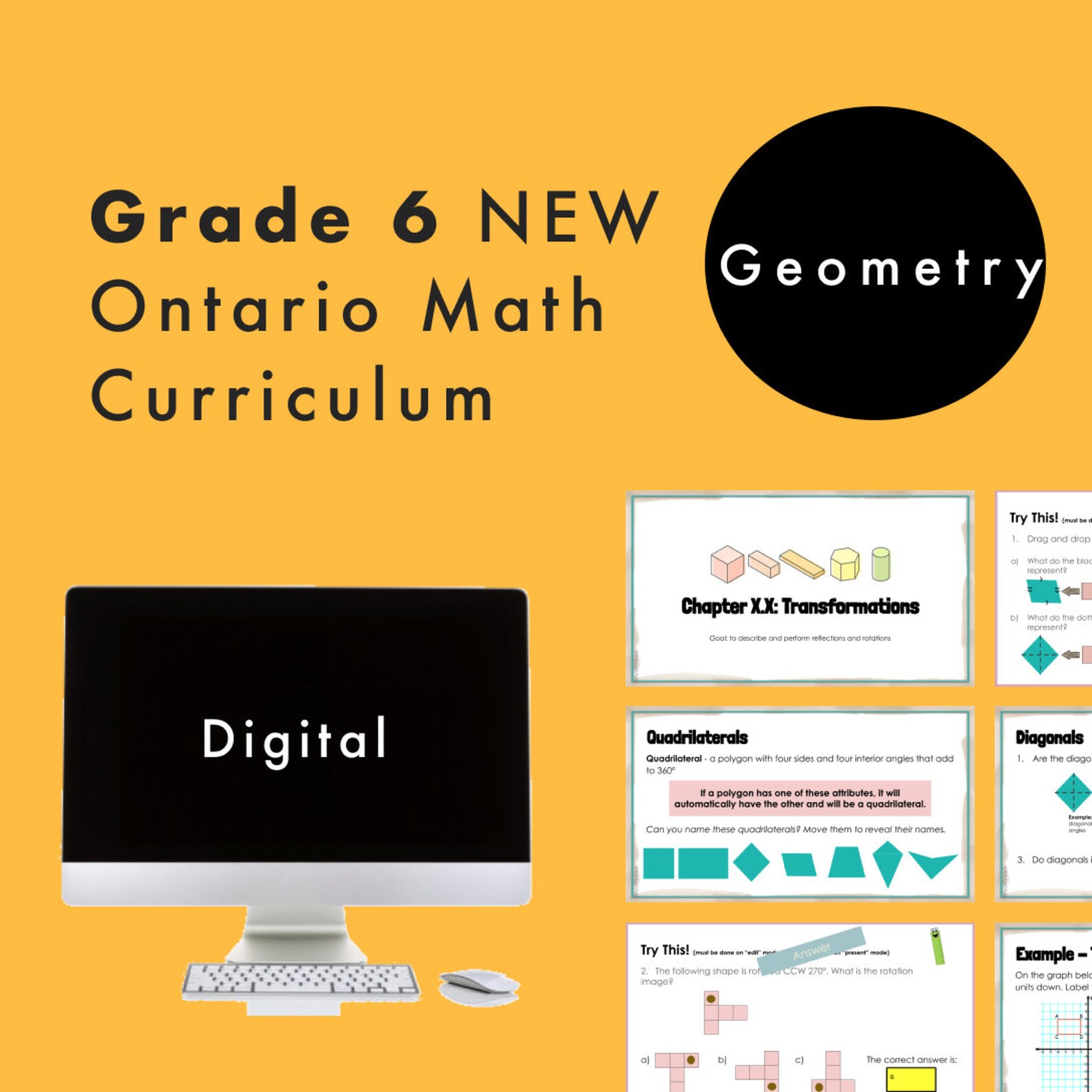Grade 6 NEW Ontario Math Curriculum Geometry - Etsy Canada