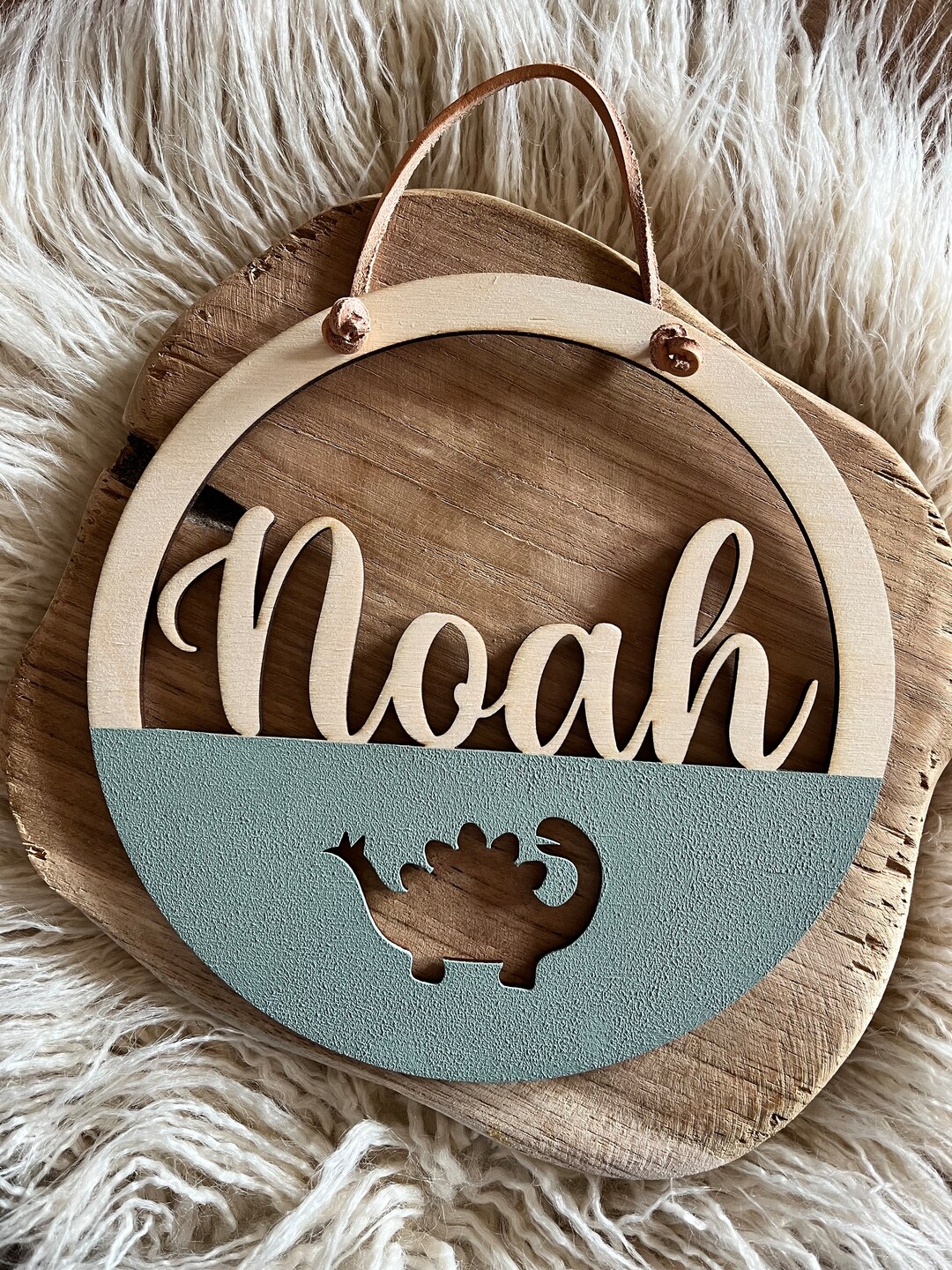 Personalized Wooden Nameplate, Dinosaur Gift, Dinosaur Motifs ...