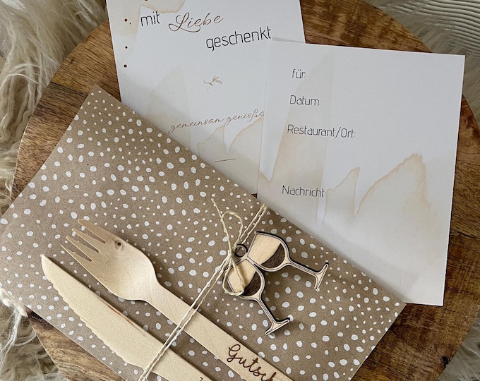 Gutscheinverpackung, Gutschein zum Essen gehen, Einladung zum Essen ...