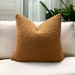 Camel Fuzzy Textured Winter Pillow Cover Cognac Textured Pillow Throw ...