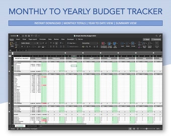 2024 Monthly Budget Spreadsheet for Excel Digital Download - Etsy