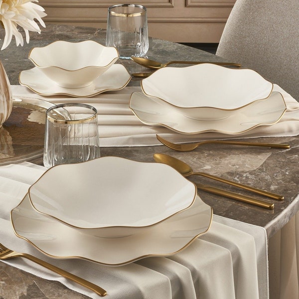 Gold Dinnerware Set - Etsy