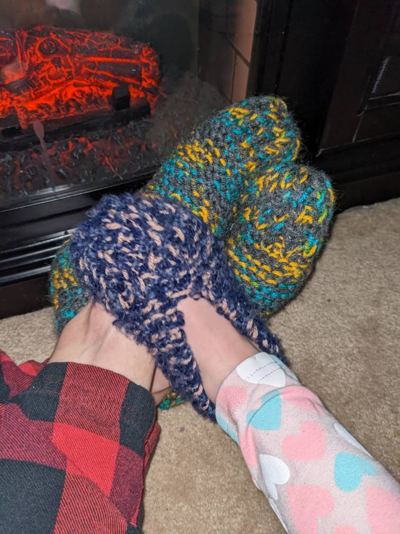 Knitted Slippers/ Handmade Slippers/ Grandma's Slipper - Etsy Canada