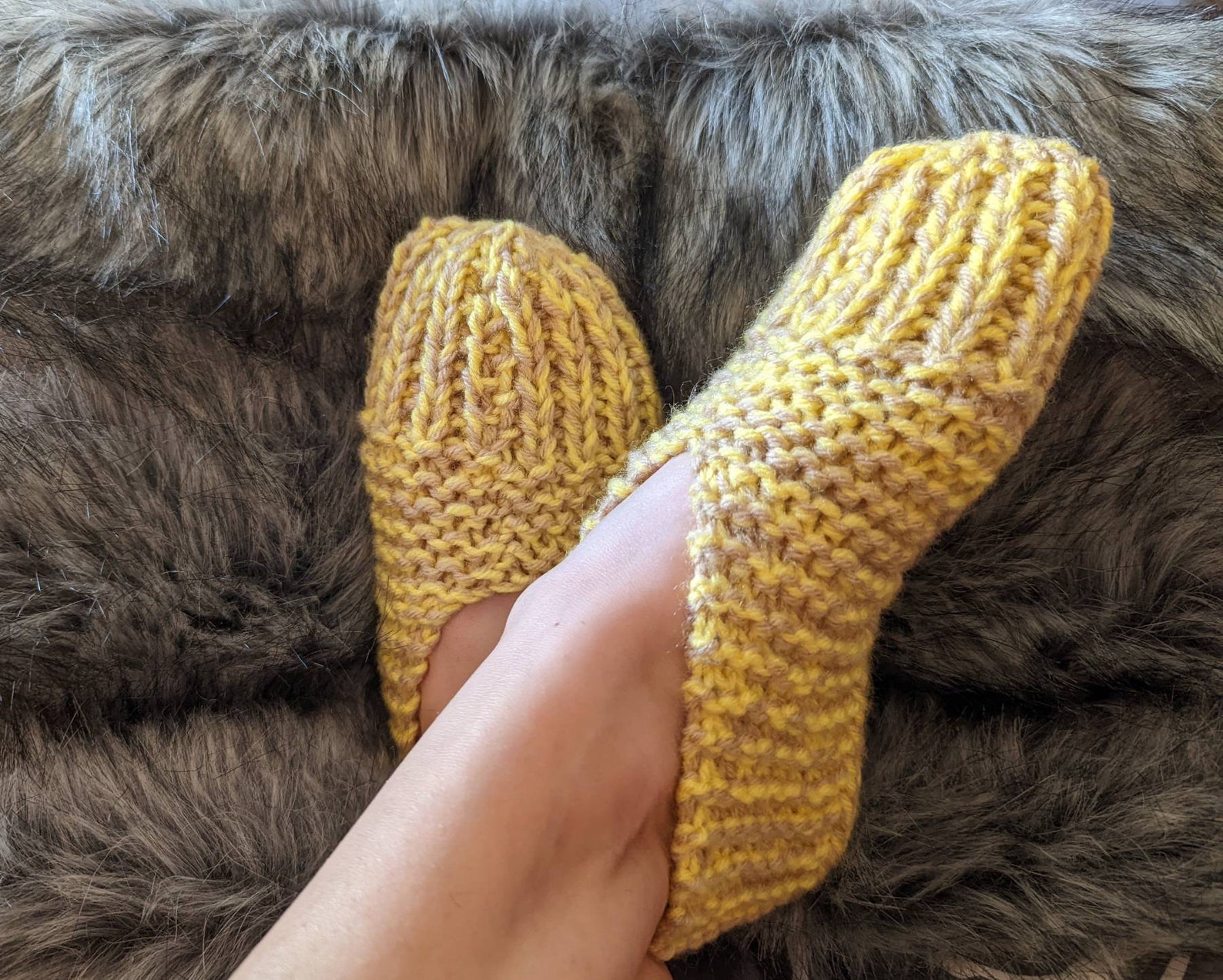 Knitted Slippers/ Handmade Slippers/ Grandma's Slipper - Etsy Canada