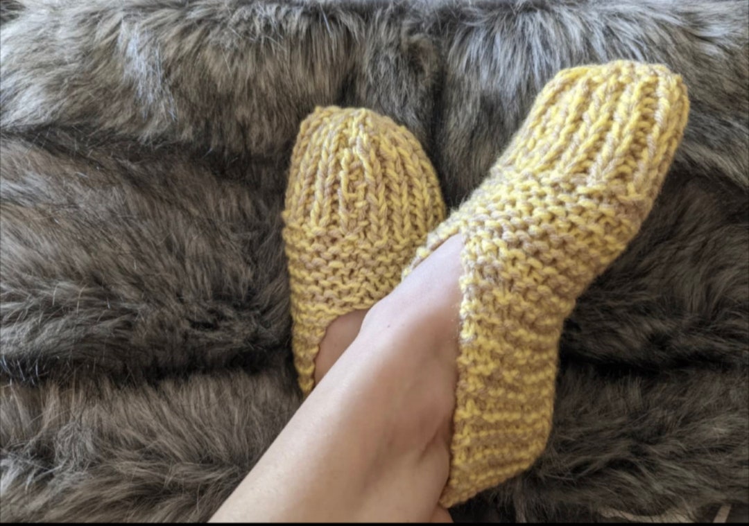 Knitted Slippers/ Handmade Slippers/ Grandma's Slipper - Etsy