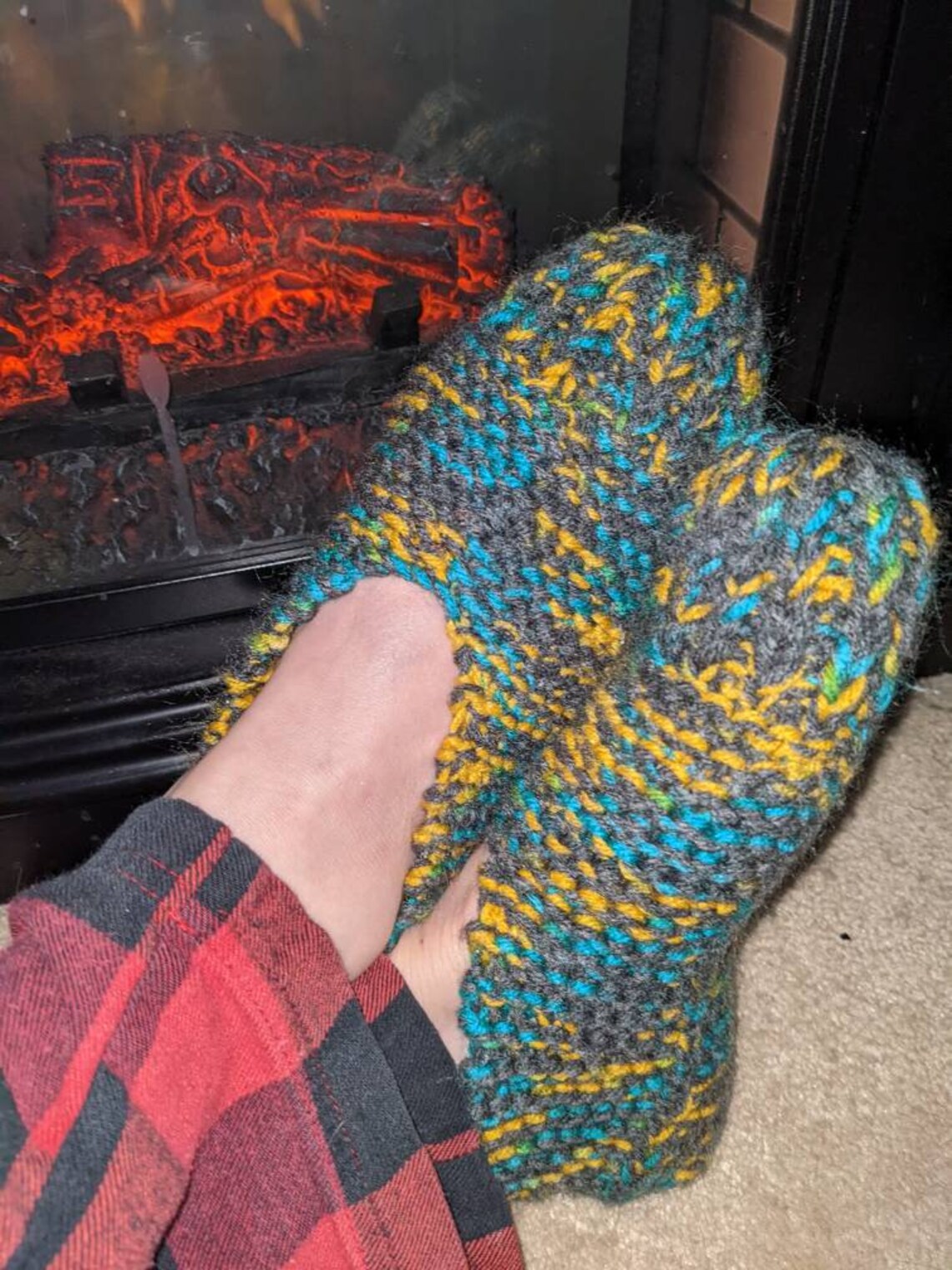 Knitted Slippers/ Handmade Slippers/ Grandma's Slipper - Etsy Canada