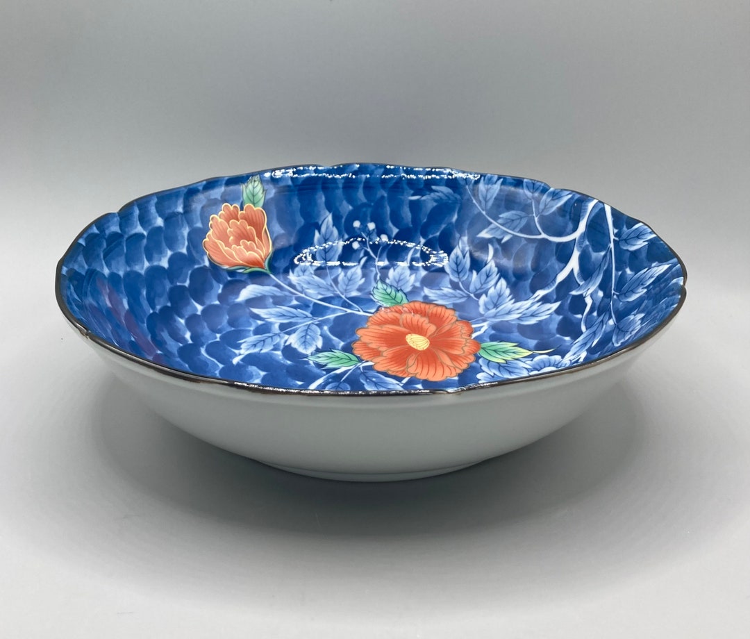 Vintage Japanese Arita Juzan Gama Namsu Porcelain Peony Dish, Porcelain ...