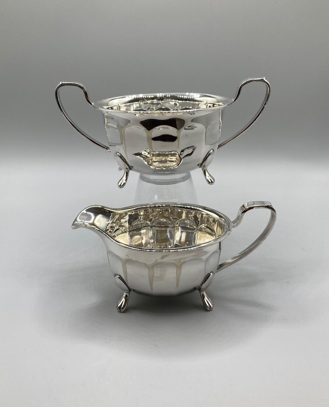 Vintage EPNS Sheffield Silver Plated Creamer and Sugar Bowl, Metal Milk ...