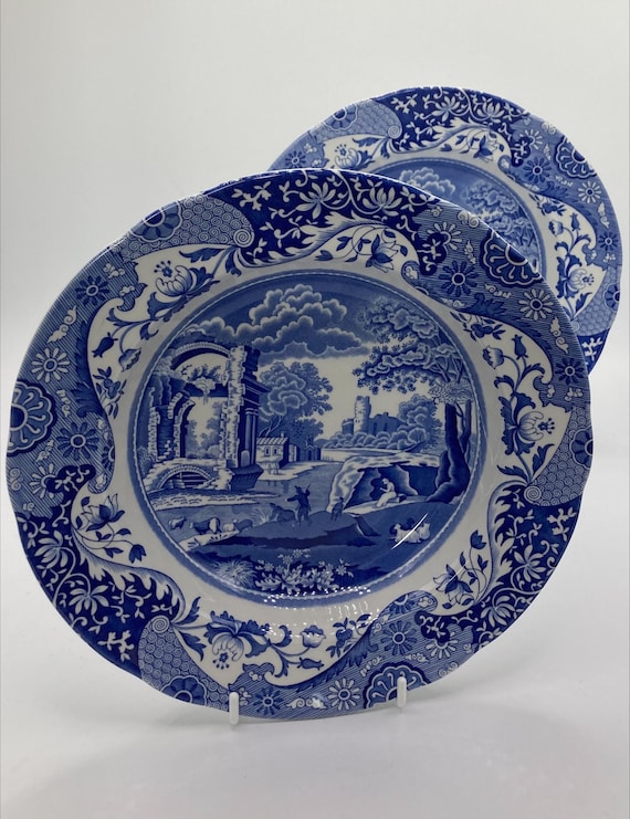 Spode Blue Italian Set of Two Soup Plate Two Spode Blue - Etsy Australia