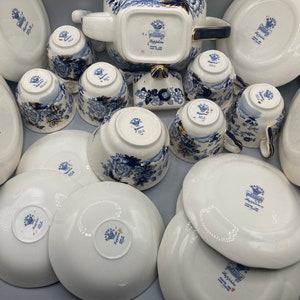 Mason's Ironstone Sapphire Tea Set for 6, Hand Painted, Made in England ...