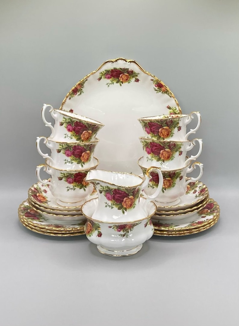 Royal Albert Old Country Roses Tea Set for 6 Vintage Royal - Etsy