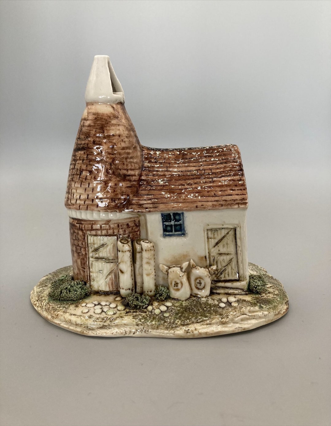 Ceramic House Figurine, Vintage Ceramic Figurine of Village House, the ...