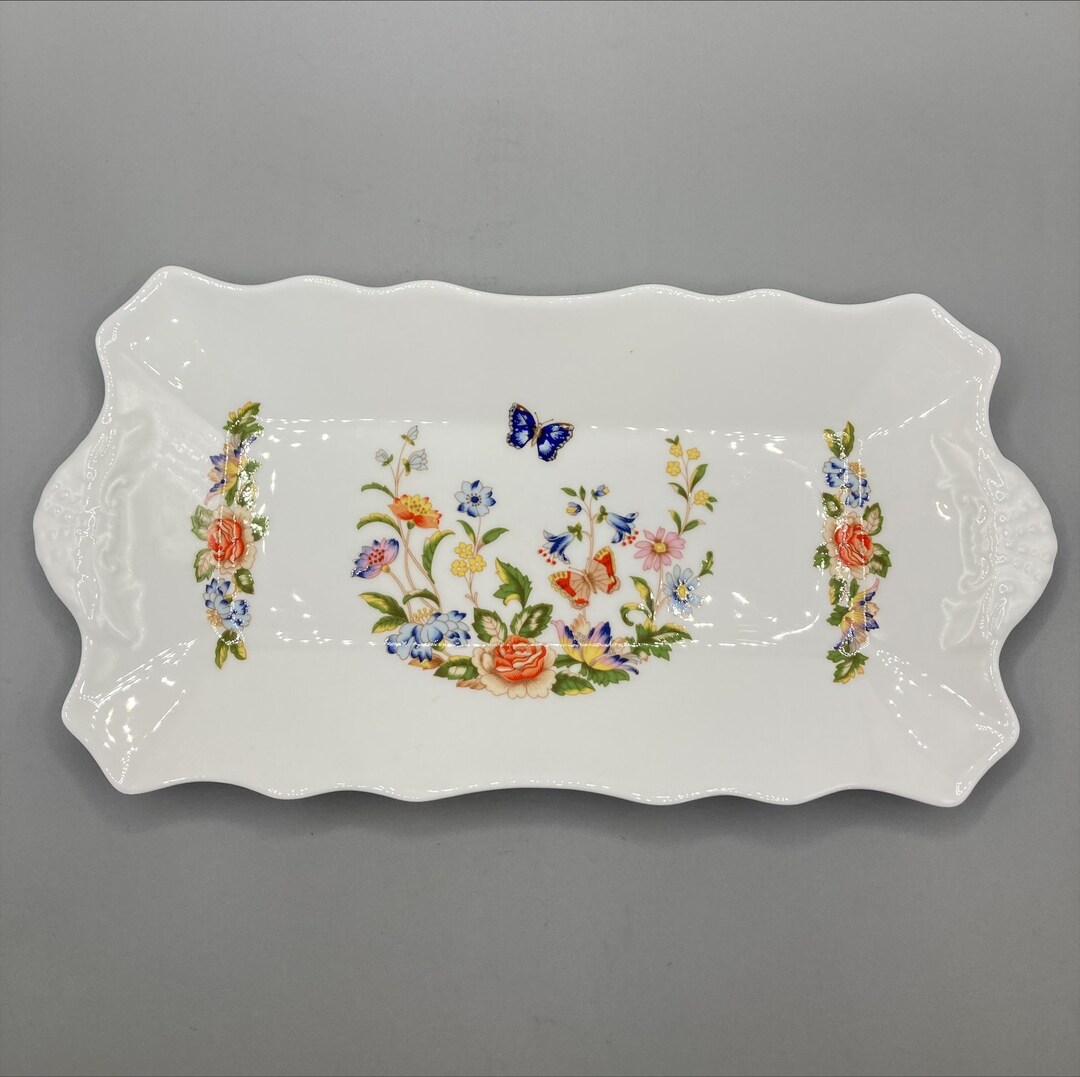 Vintage Aynsley Cottage Garden Tray: Fine Bone China Serving Dish - Etsy
