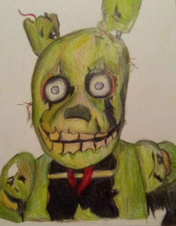 Fnaf Springtrap Drawing Original | Etsy