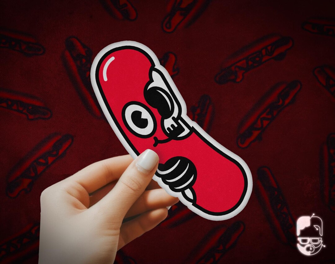 Hot Dog Skeleton Kiss-cut Sticker | Glizzycon 2024 | Hot Dog Stickers ...