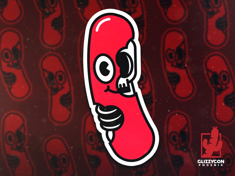 Hot Dog Skeleton Kiss-cut Sticker Glizzycon 2024 Hot Dog Stickers ...