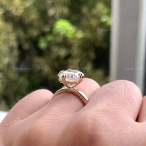 Asscher Cut Moissanite Solitaire Engagement Ring, 925 Starling Silver ...