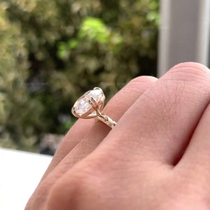 Asscher Cut Moissanite Solitaire Engagement Ring, 925 Starling Silver ...