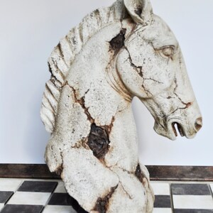 Horse Head Figure / Antique Stone Look / Artistic Object / - Etsy