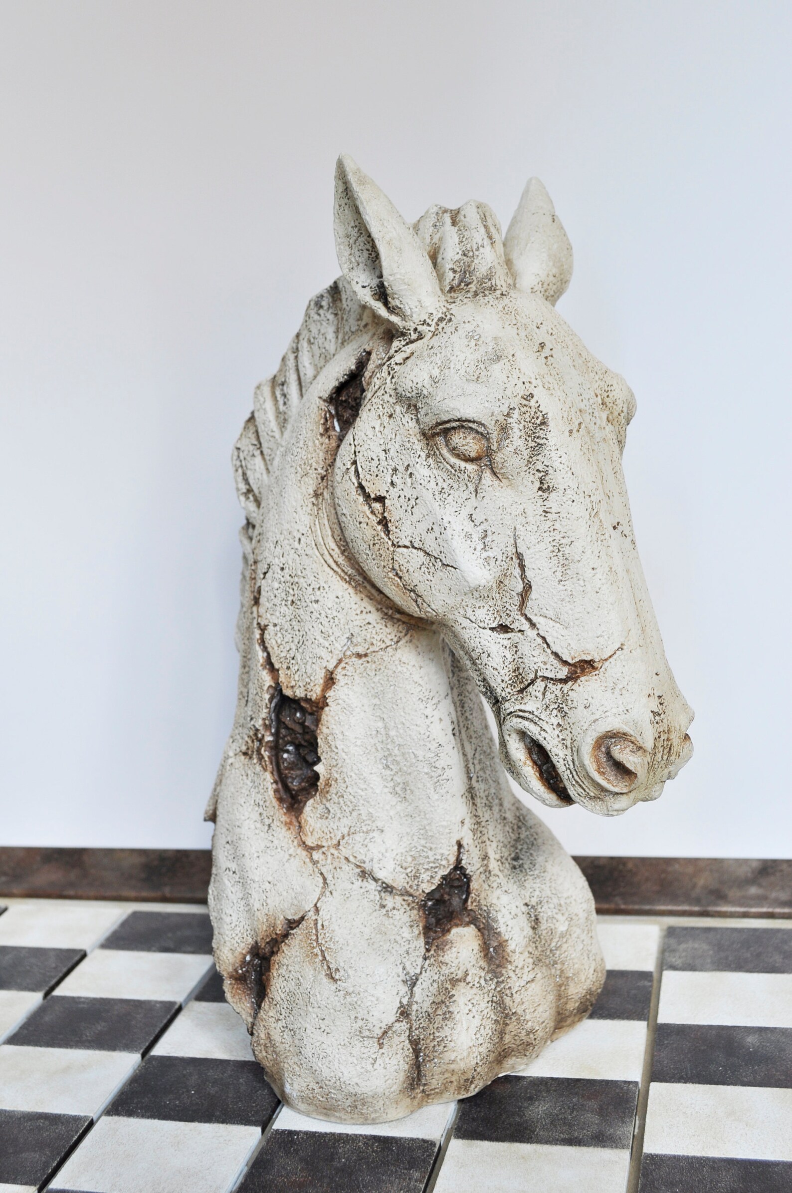 Horse Head Figure / Antique Stone Look / Artistic Object / - Etsy